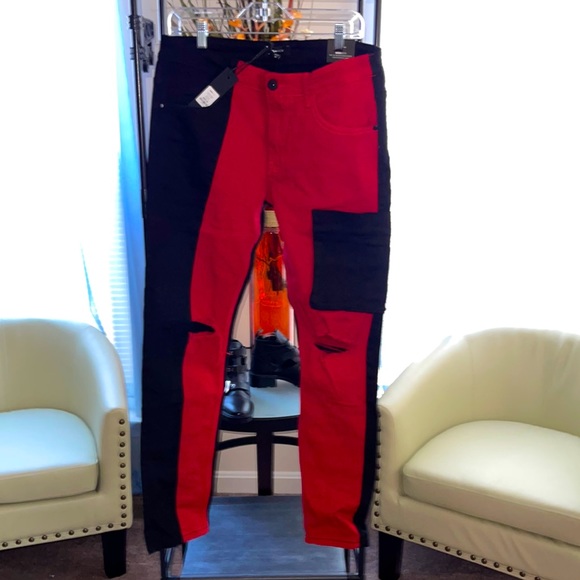 Jeans | Mens Premium Denim Distressed Color Block Jeans | Poshmark